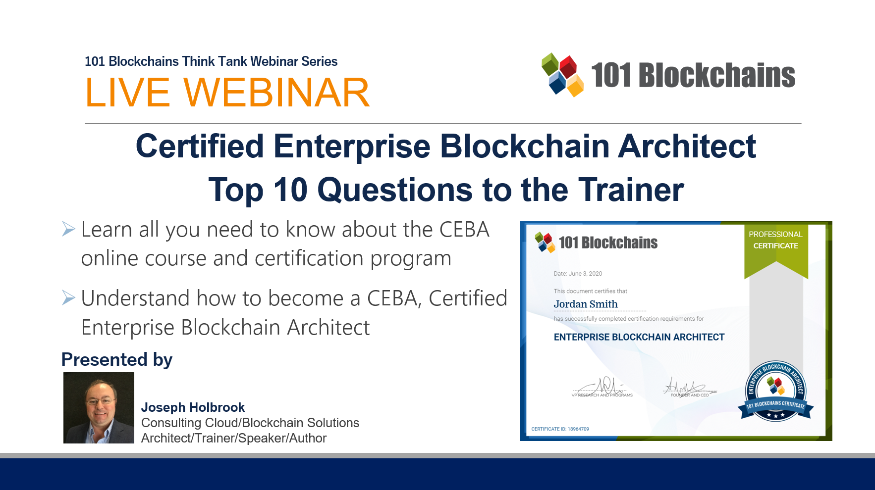 ON-DEMAND WEBINAR: 101 Blockchains CEBA Program - Top 10 Questions to ...