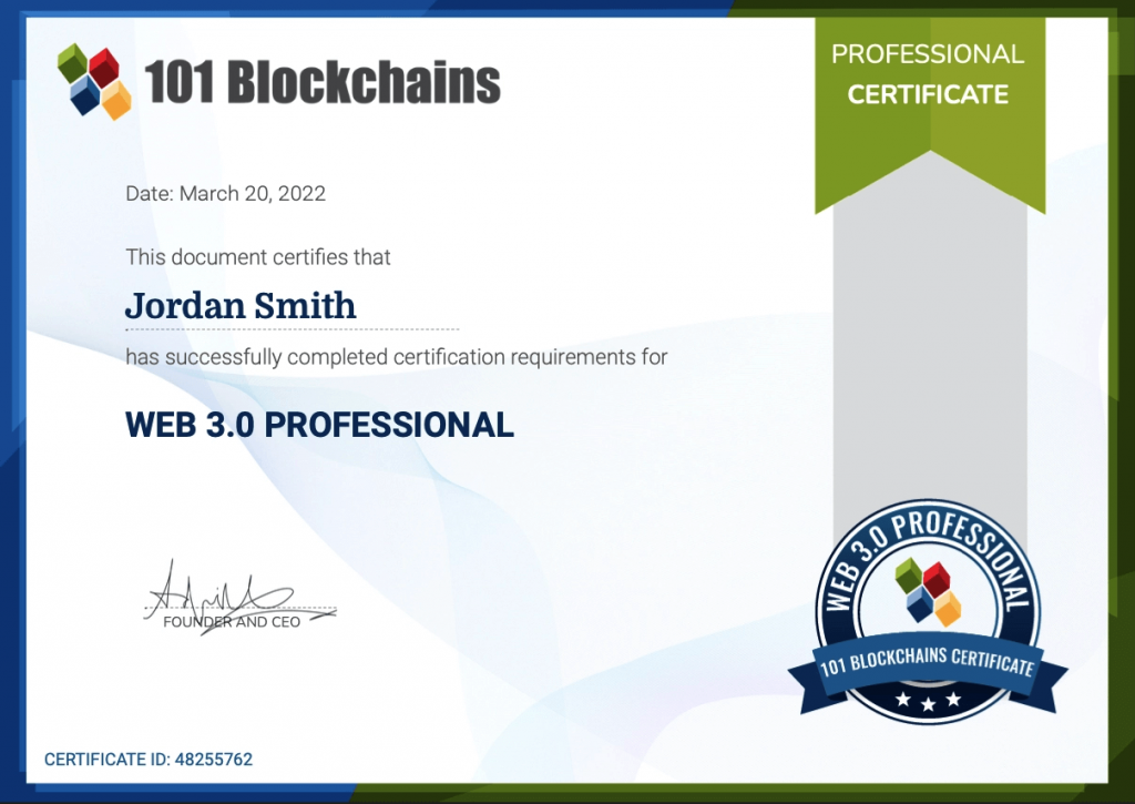 Certified Web 3.0 Professional (CW3P)™ - 101 Blockchains