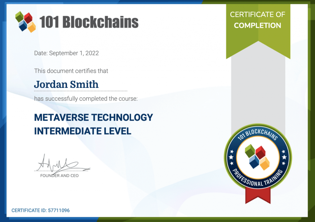 Metaverse Technology Course - Intermediate Level - 101 Blockchains